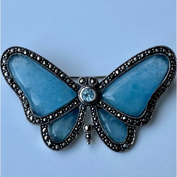 Vintage | Jewelry | Thailand 925 Sterling Silver Marcasite Butterfly ...